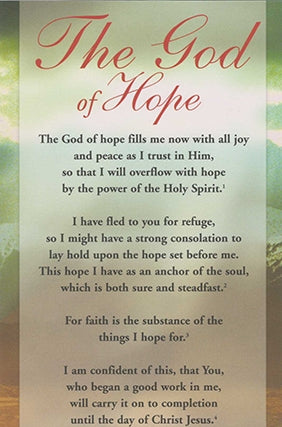 Proclamation - The God of Hope | Proclamation Card | Derek Prince ...