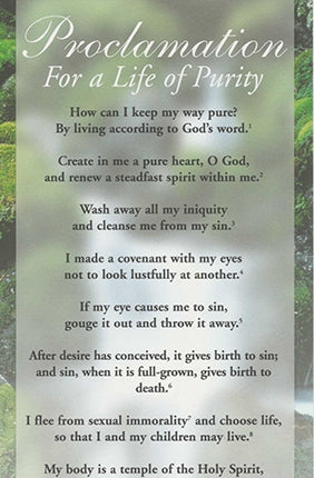 Proclamation - For a Life of Purity | Proclamation Card | Derek Prince ...